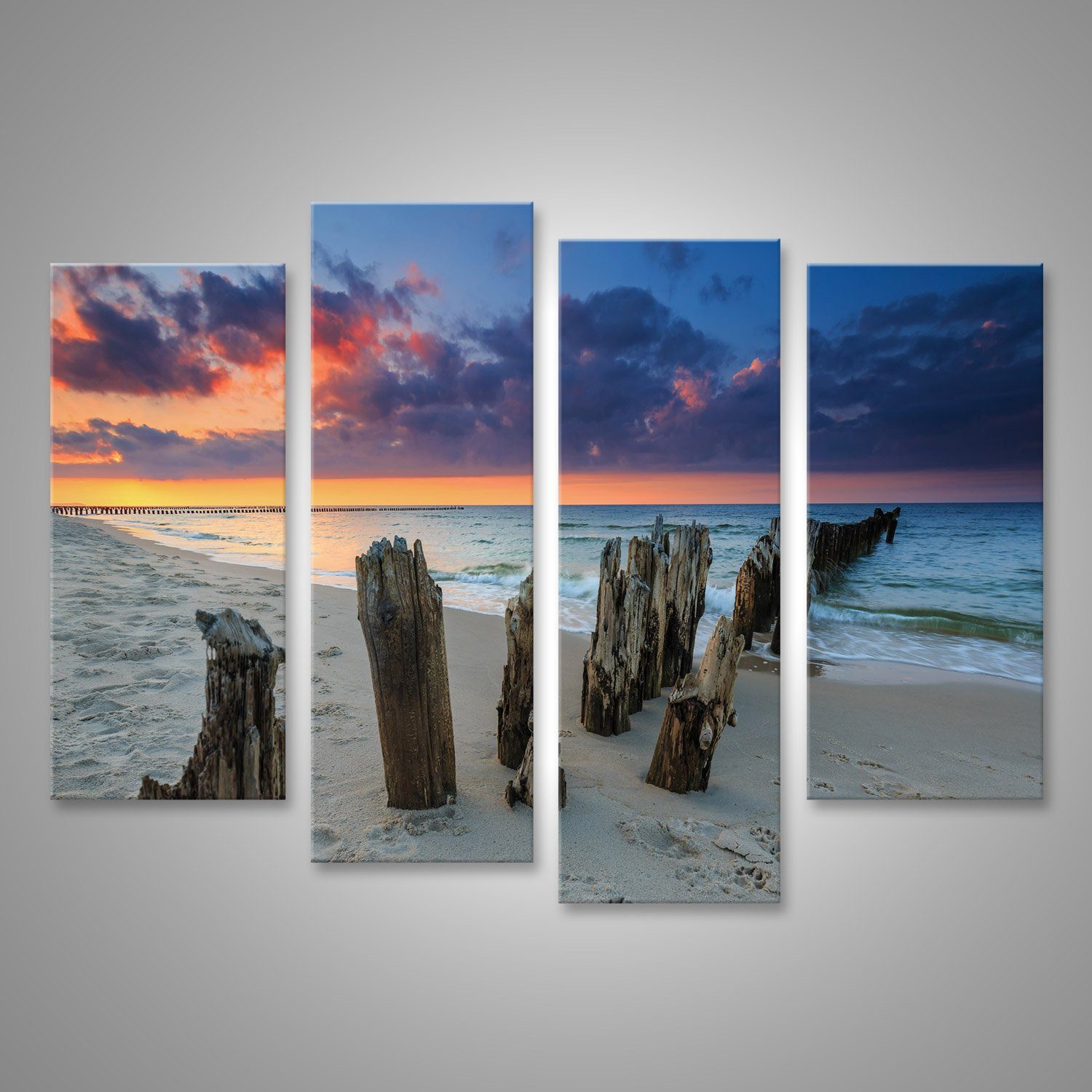 Islandburner Leinwandbild Bild Auf Leinwand Sonnenuntergang Strand