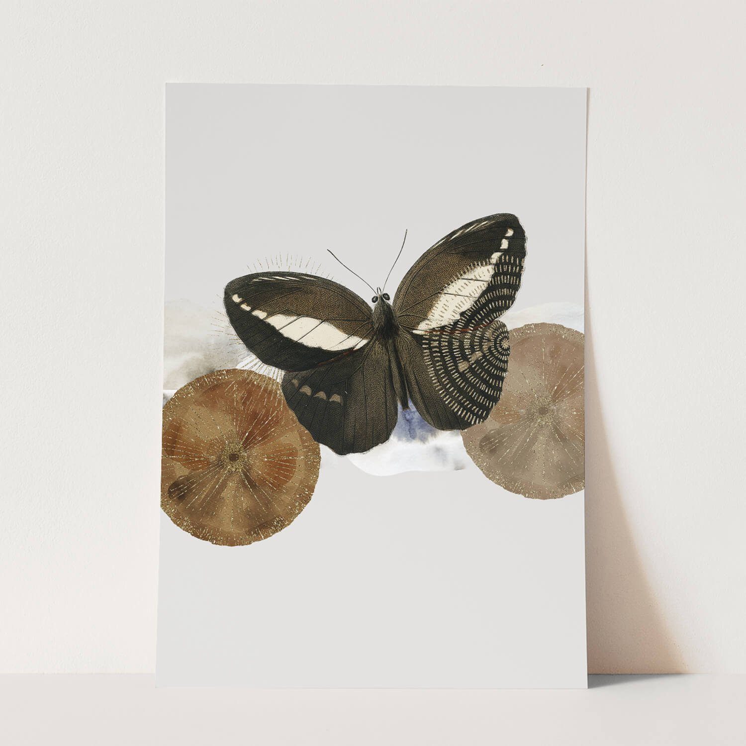Sinus Art Wandbild Wandbild Einzigartiges Design Schmetterling Goldene