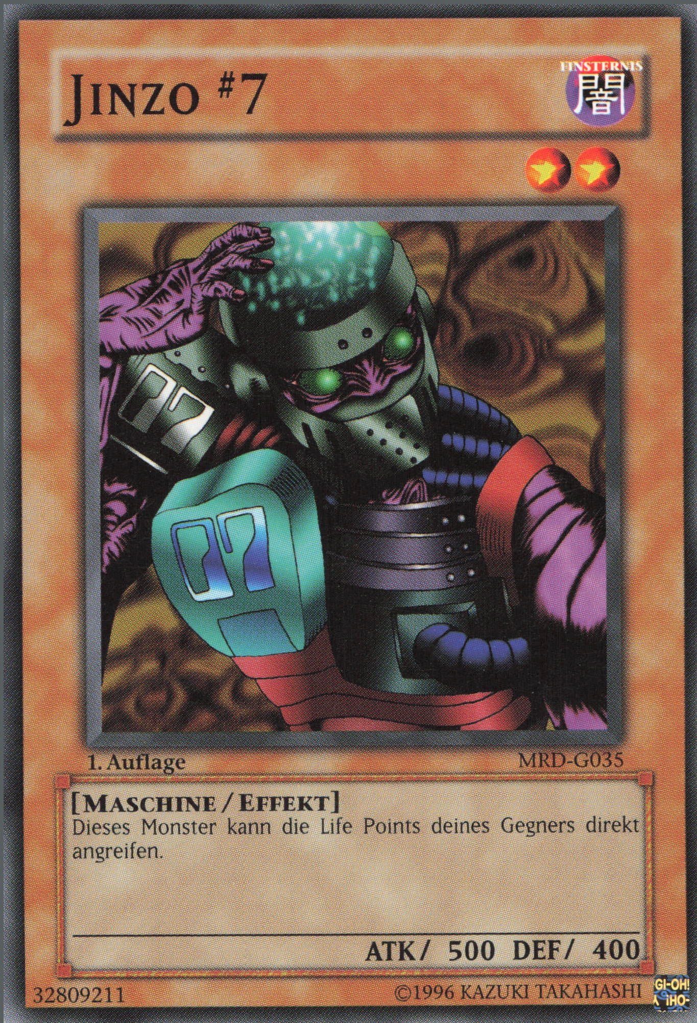 ReCollectibles Sammelkarte YuGiOh Karte Jinzo #7 (V.1) deutsch, Yu-Gi-Oh! Karte MRD-DE035 Common