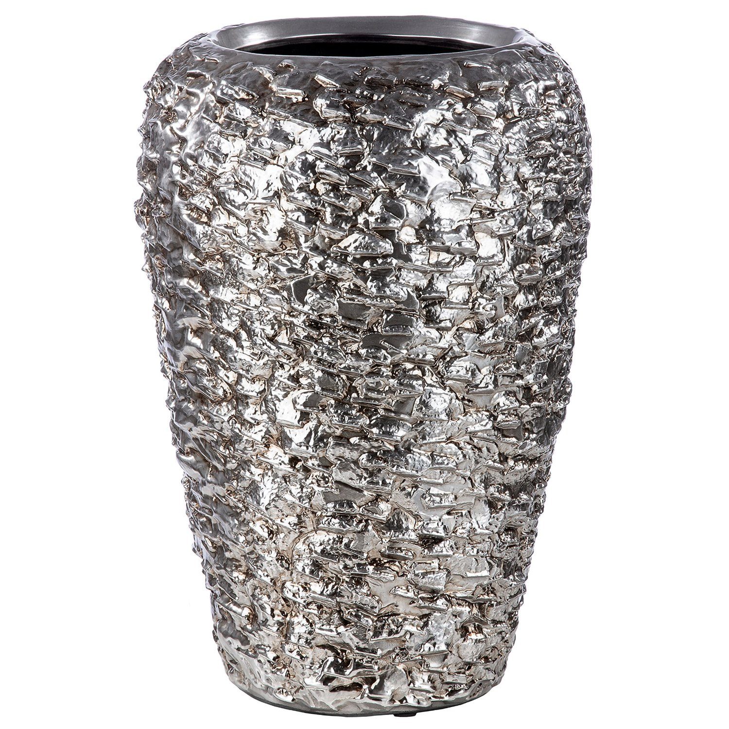 Gilde Dekovase Gilde Vase Braga Silber H 40cm X D 30cm