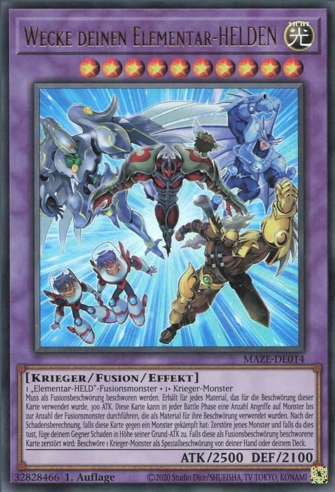 Recollectibles Sammelkarte Yugioh Wecke Deinen Elementar Helden V 1