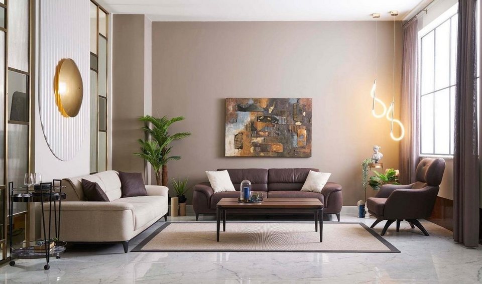 Jvmoebel Wohnzimmer Set Couchgarnitur Sofagarnitur Sofa Sessel