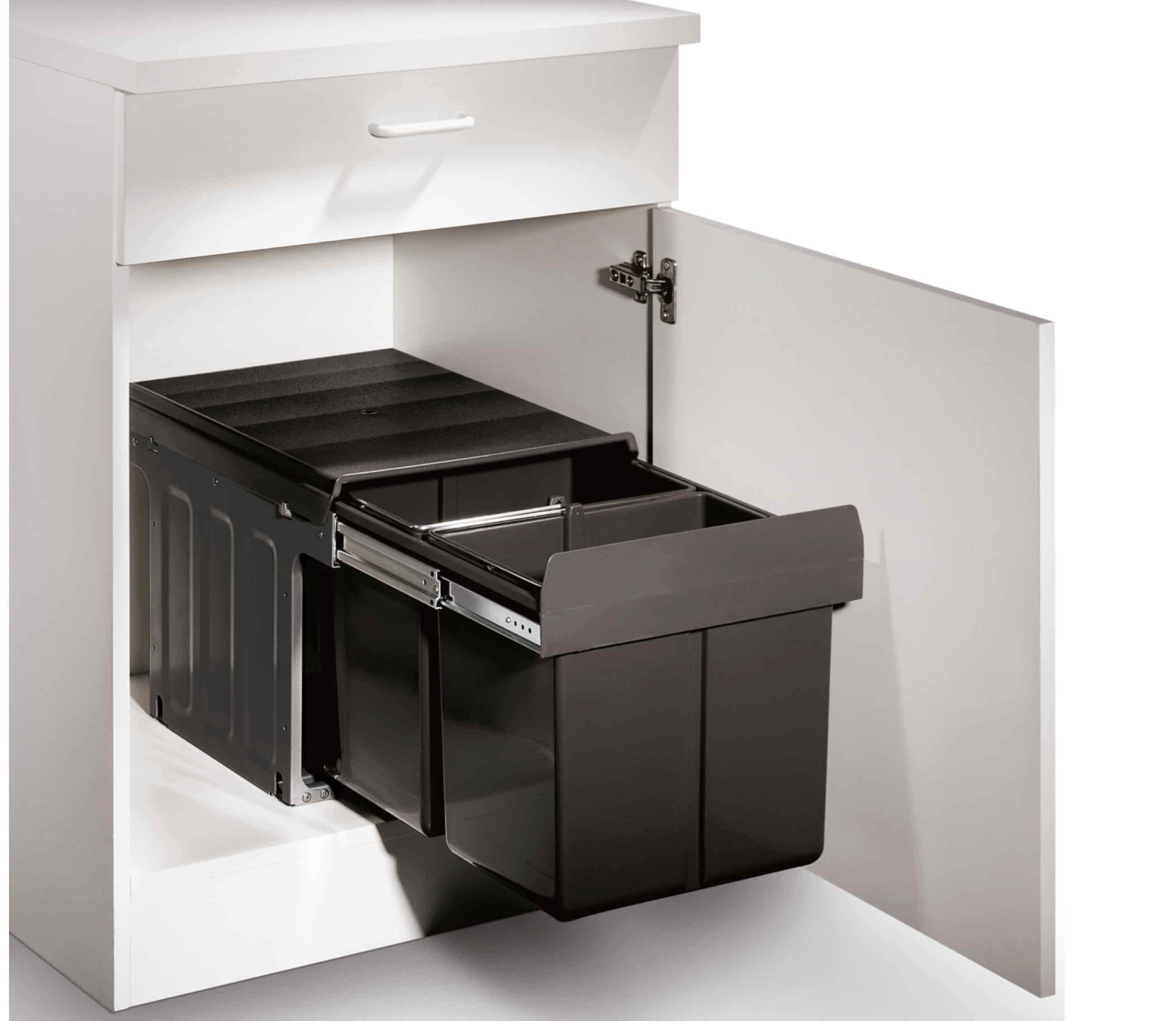 WESCO Einbaumülleimer WESCO Double Master 2 mit Rollwagen DS. anthrazit