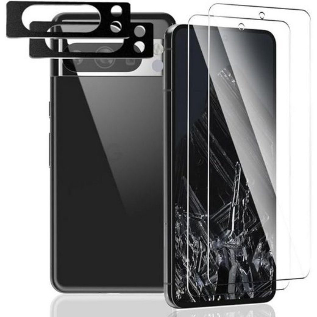 SmartUP Displayschutzglas 2X Schutzglas für Google Pixel 8 Pro Panzerfolie Display Kamera Full