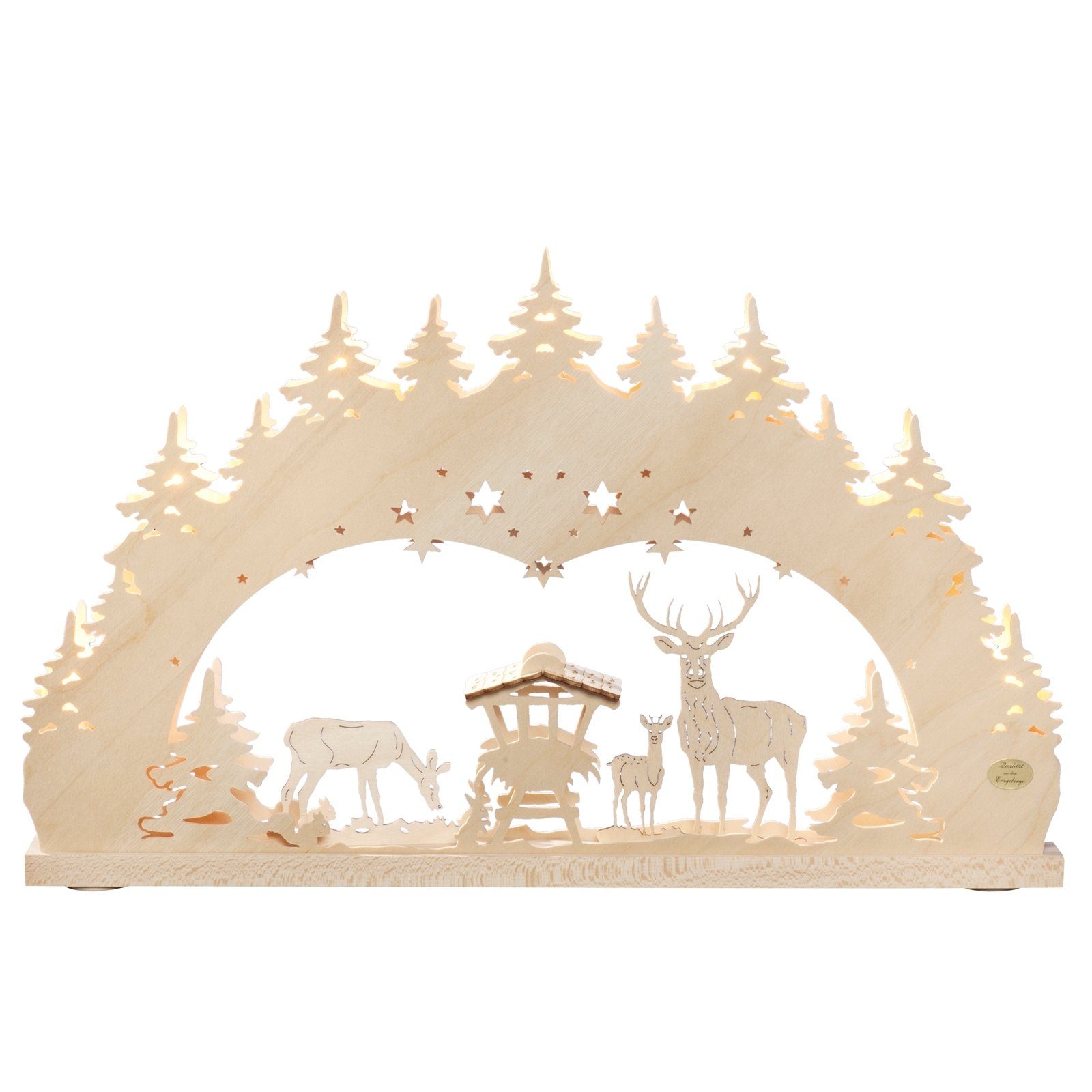 SAICO Original Schwibbogen 3D Schwibbogen Wald (1-tlg), Leuchtbogen, Maße: (B/H/T) 52 x 32 x 4,5 ...