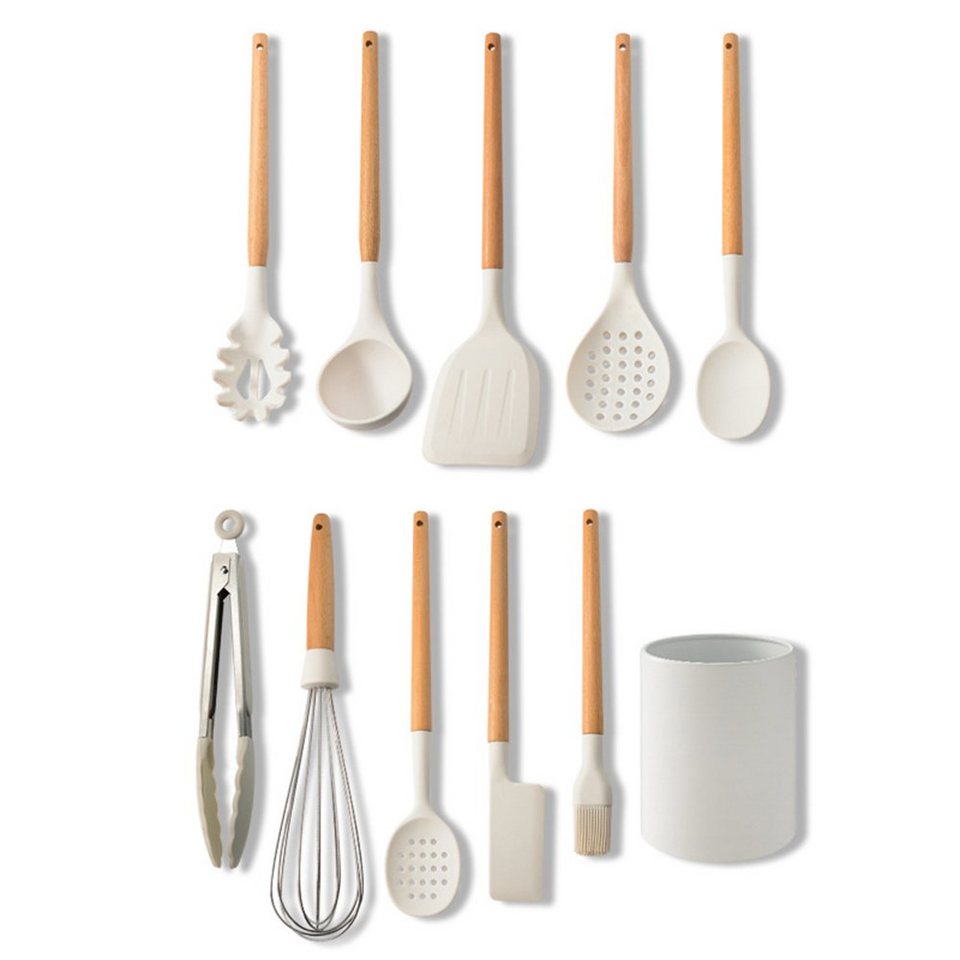 Tidyard Kochbesteck Set 10 Stück Silikon Kochutensilien Set