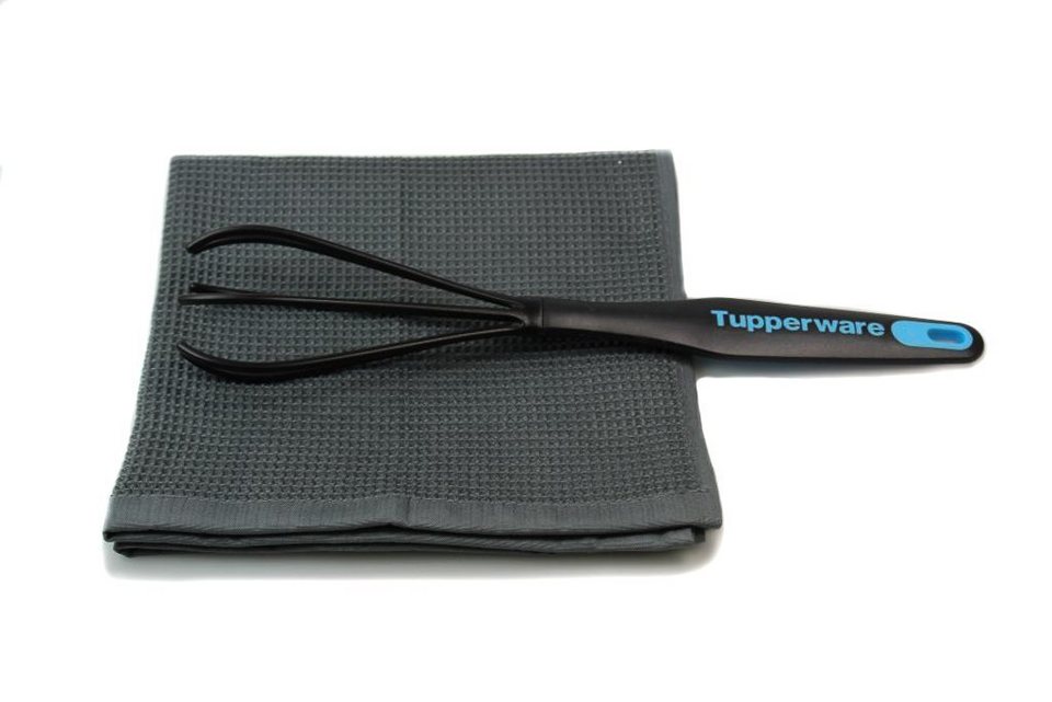 Tupperware Back Set Griffbereit Rührbesen Blau Schwarz Glastuch