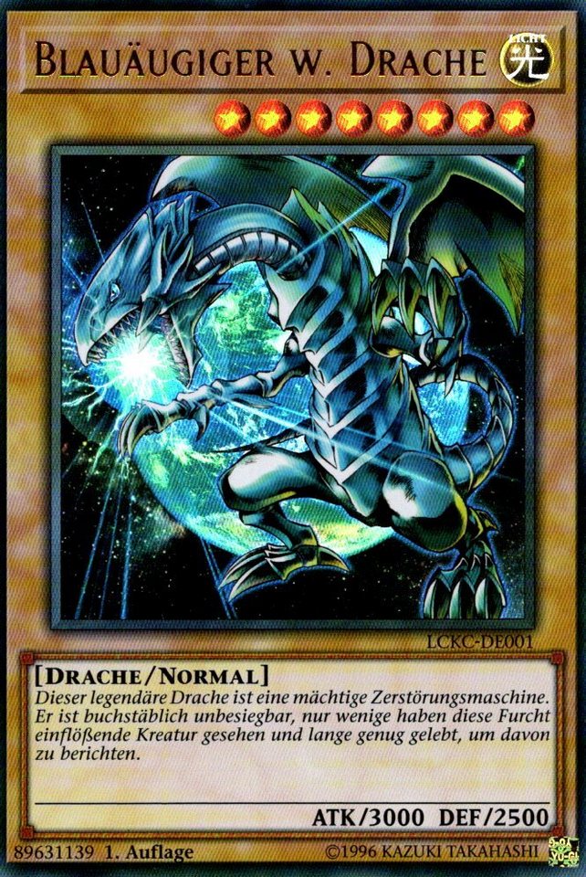 Recollectibles Sammelkarte Yugioh Karte Blauäugiger W Drache V 2