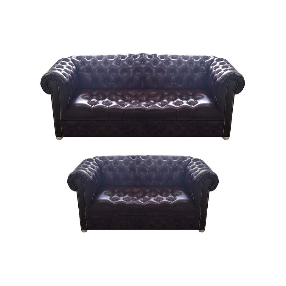 Jvmoebel Wohnzimmer Set Polstermöbel Braun Polster Leder Wohnzimmer
