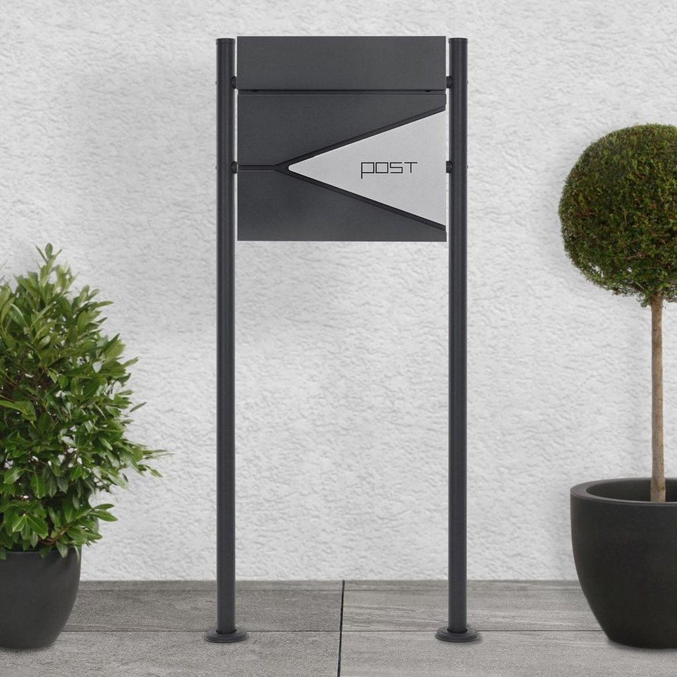 Ml Design Standbriefkasten Postkasten Mit Ständer Aus Edelstahlstahl