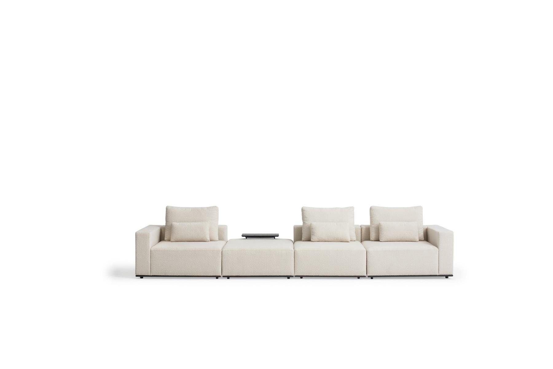 Jvmoebel Big Sofa Weißer Sofa Sechssitzer Wohnzimmermöbel Luxus Stoff