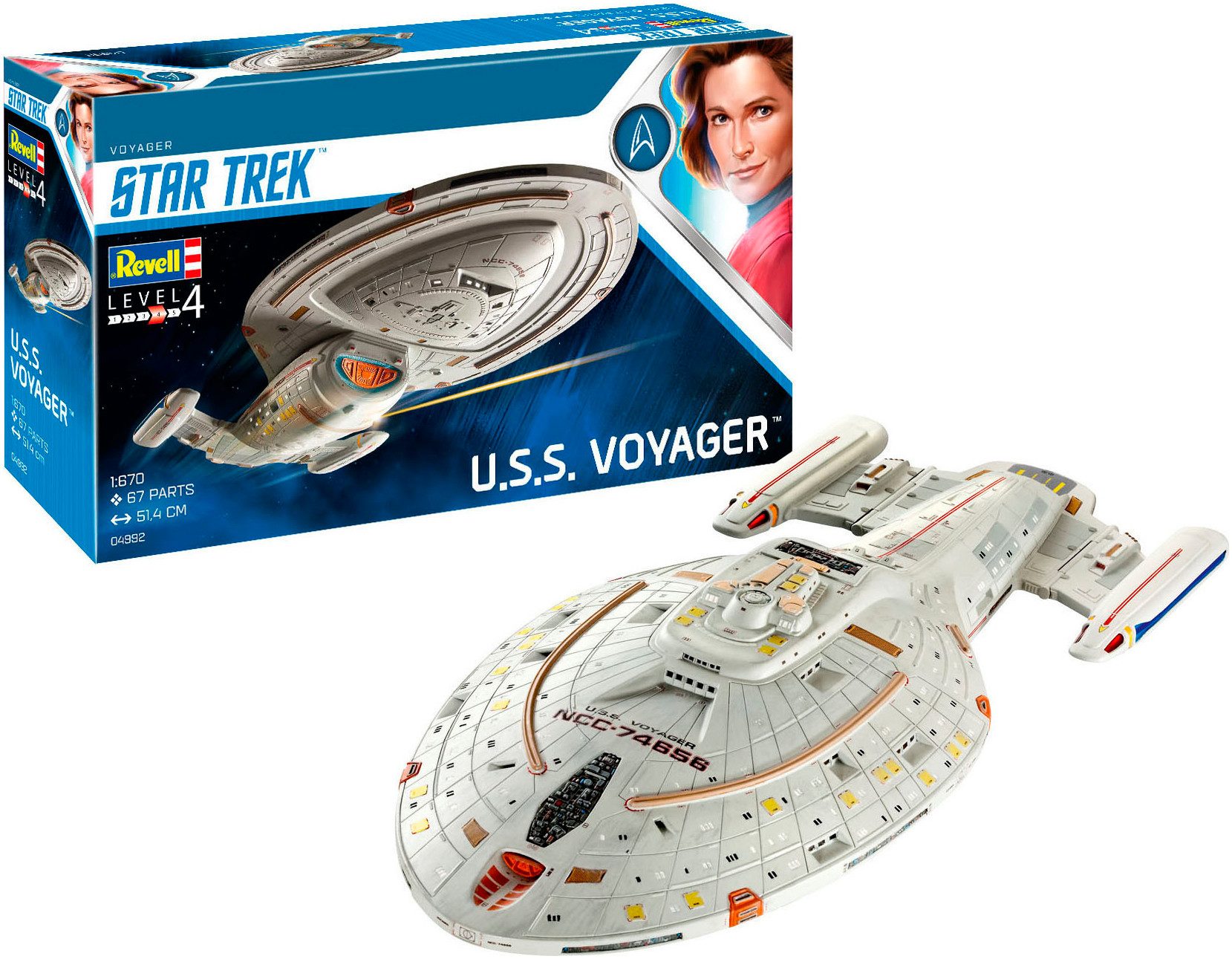 Revell® Modellbausatz U.S.S. Voyager, Star Trek, Maßstab 1:670, Made in Europe