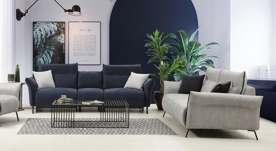 Jvmoebel Wohnzimmer Set Sofagarnitur Set 2 Tlg Sofa Couch Polstersessel
