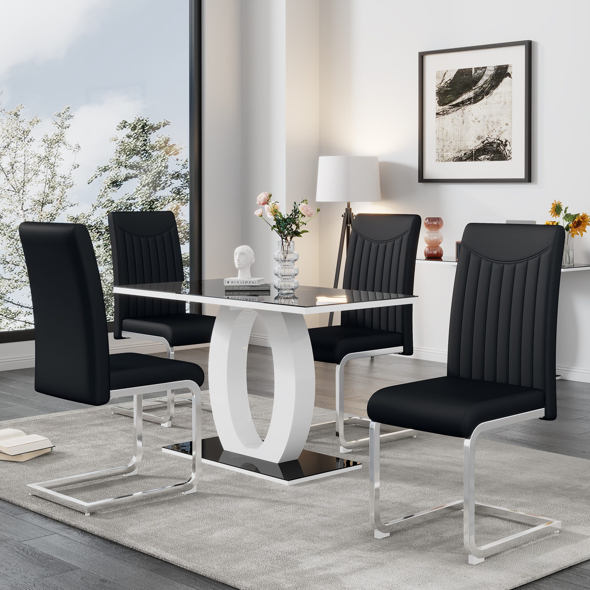 Hauss Sploe Freischwinger 4er Set Mit Verchromtes Metallgestell