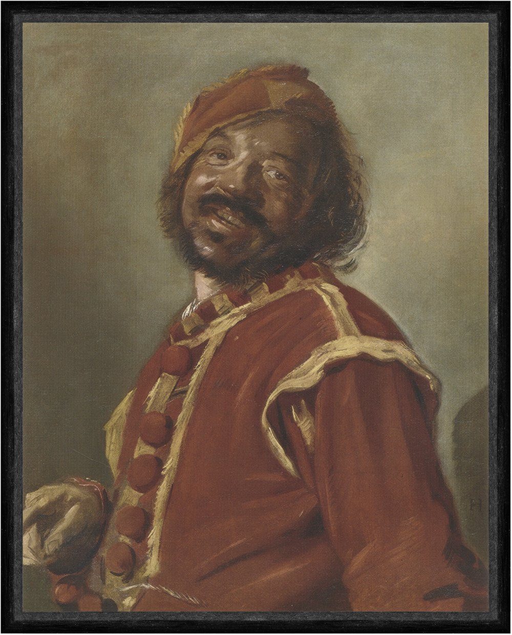 BillerAntik Kunstdruck Der Mulatte Frans Hals 16. 17. Jh. Rot Kappe Lachen Faks Werbung 1403 1 St