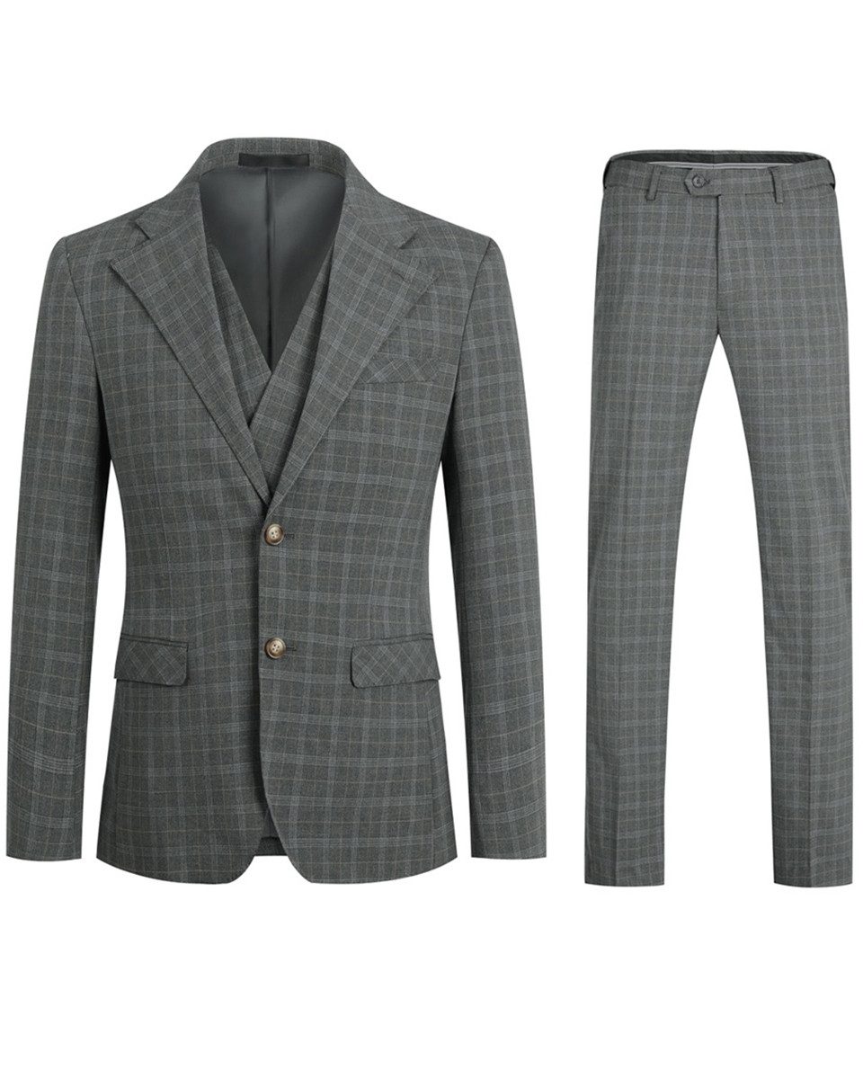 Allthemen Anzug 3 Tlg Sakko And Weste And Hose Herren Anzug Gestreift Im