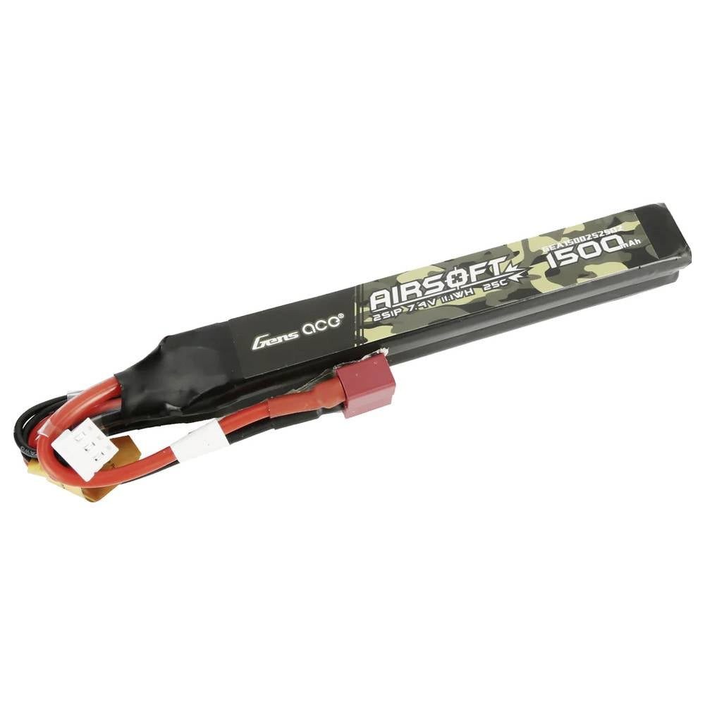 Gens ace 25C 1500mAh 2S1P 7.4V Nunchuck 2X Airsoft Gun Lipo Battery ...