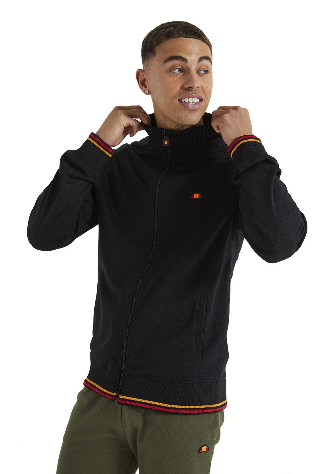 Ellesse Sweater Ellesse Herren Zipper ROME TRACK TOP Black Schwarz