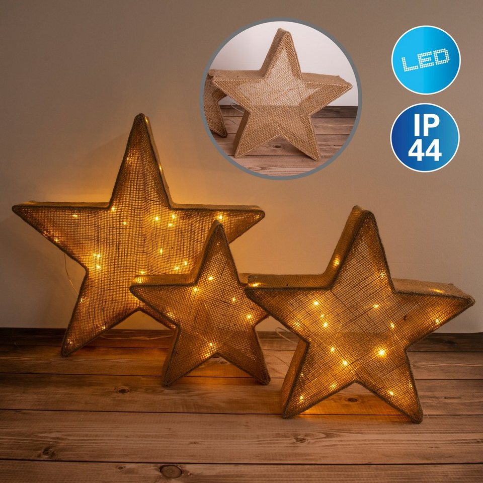 Näve Led Stern Weihnachtsstern 3er Set Deko Weihnachtssterne