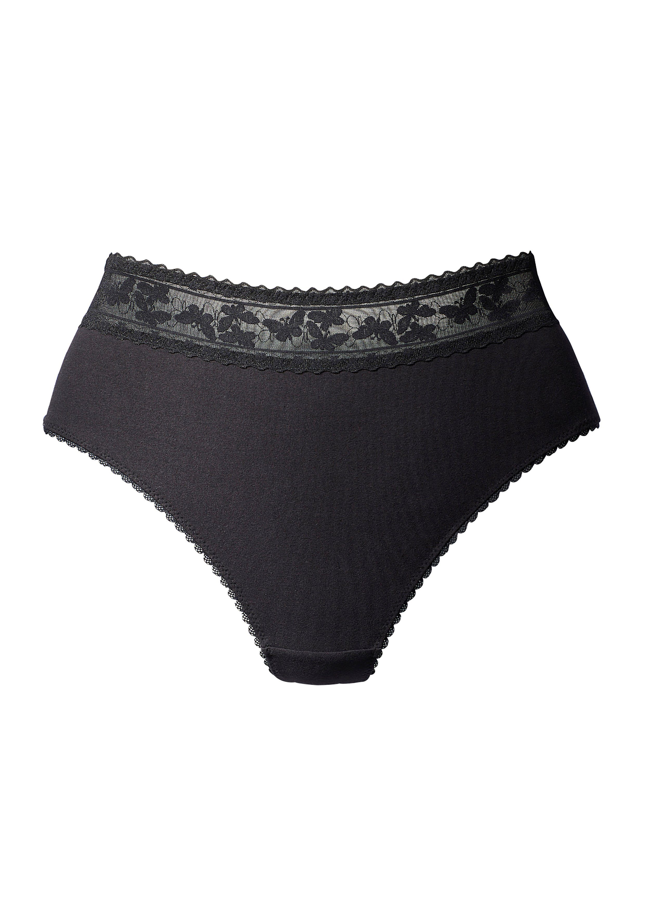 Nuance High-Waist-String mit Bund aus feiner Spitze