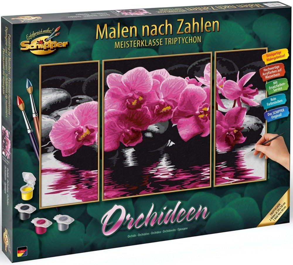 Schipper Malen nach Zahlen Master Triptychon 50x80cm Orchideen 609260603