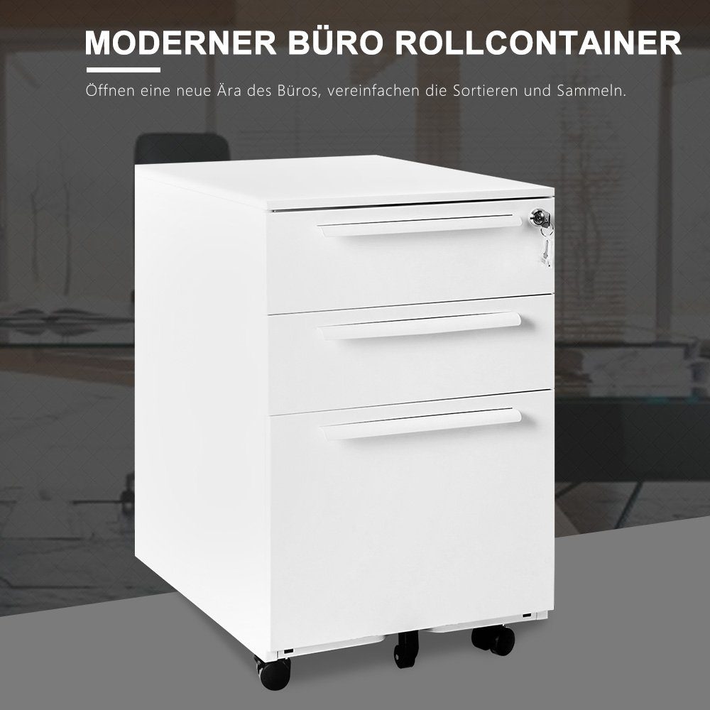 Merax Rollcontainer, (30 St), abschließbar, Büroschränke Aktenschränke ...