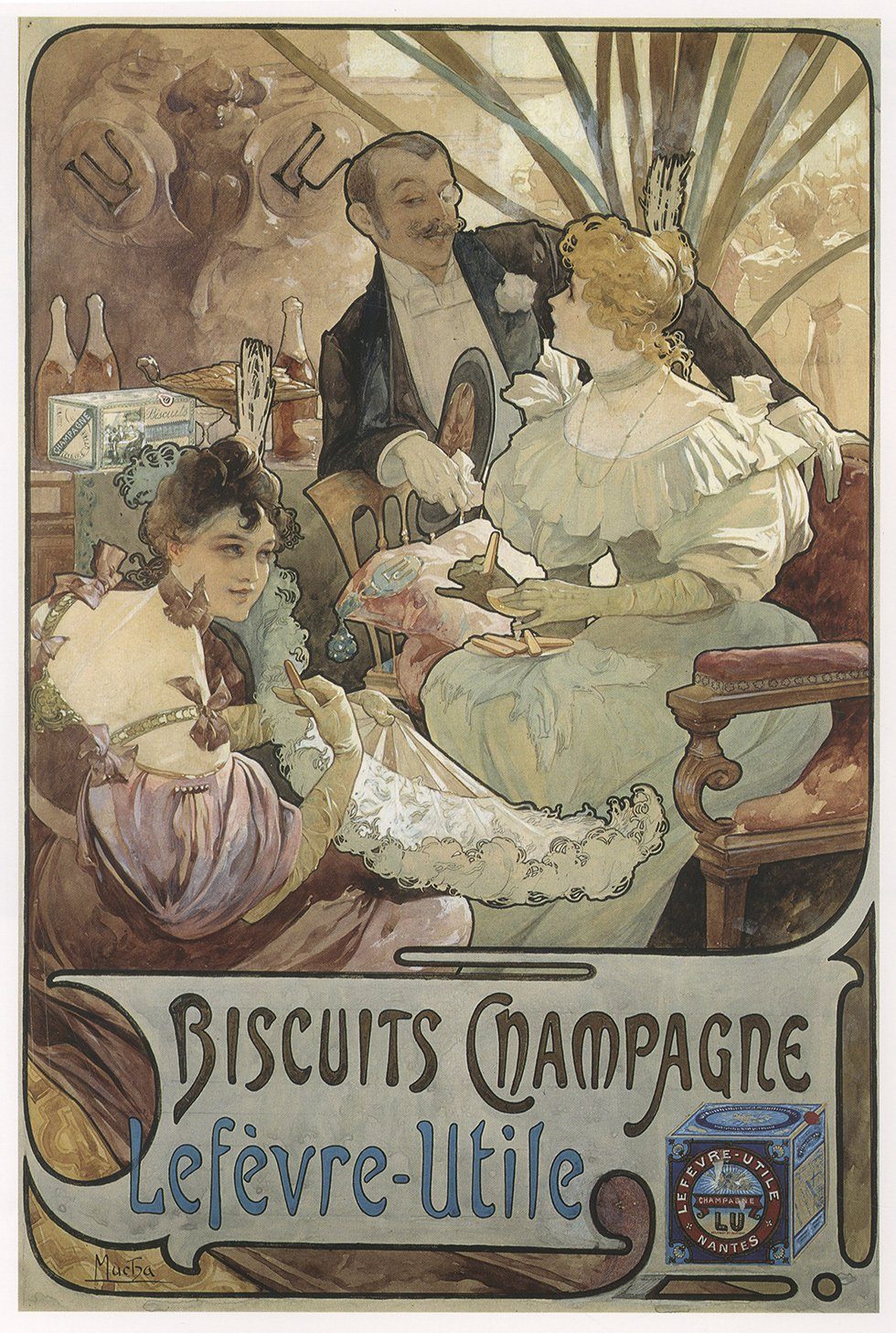 Kunstdruck Biscuits Champagne Lu Alphonse Mucha 1897 Gebäck Kunstdruck ...