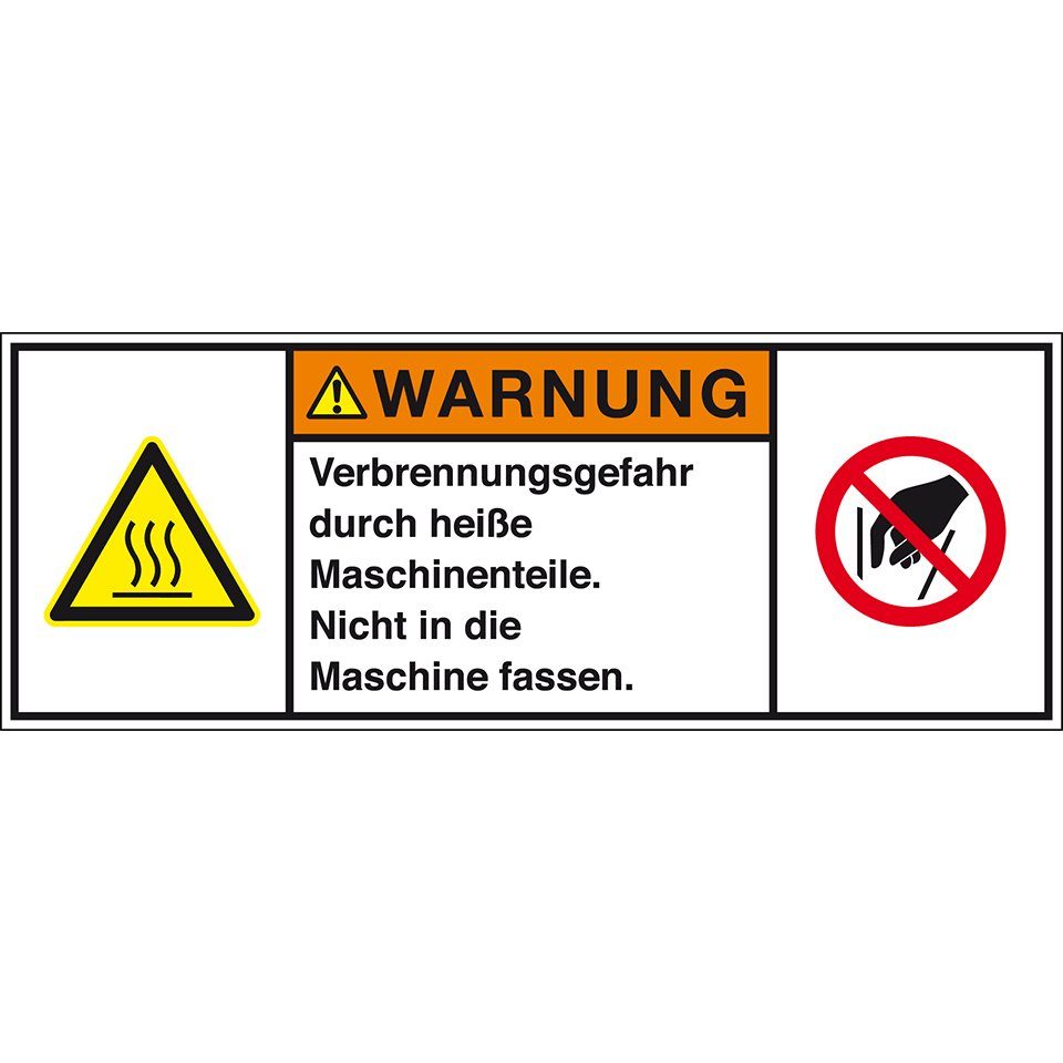 König Werbeanlagen Hinweisschild Produktsicherh.schild Warnung Verbrennungsgefahr, RoHS konform ...