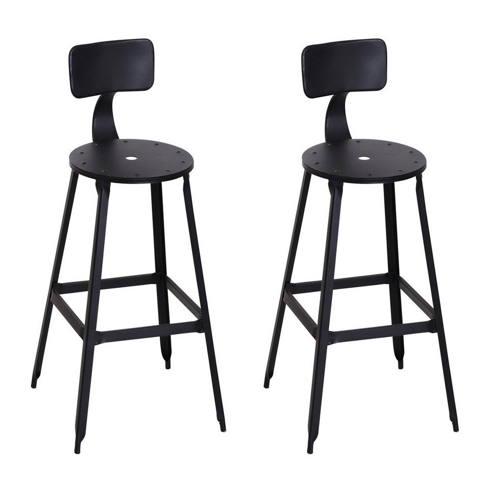 Homcom Barhocker Metall Barstuhl Im 2er Set