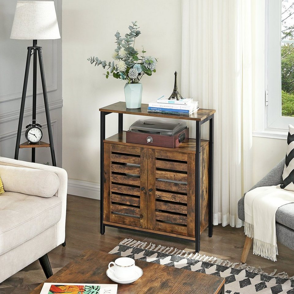 Vasagle Sideboard Kommode Schrank 685 X 30 X 80 Cm Mit Regalablage