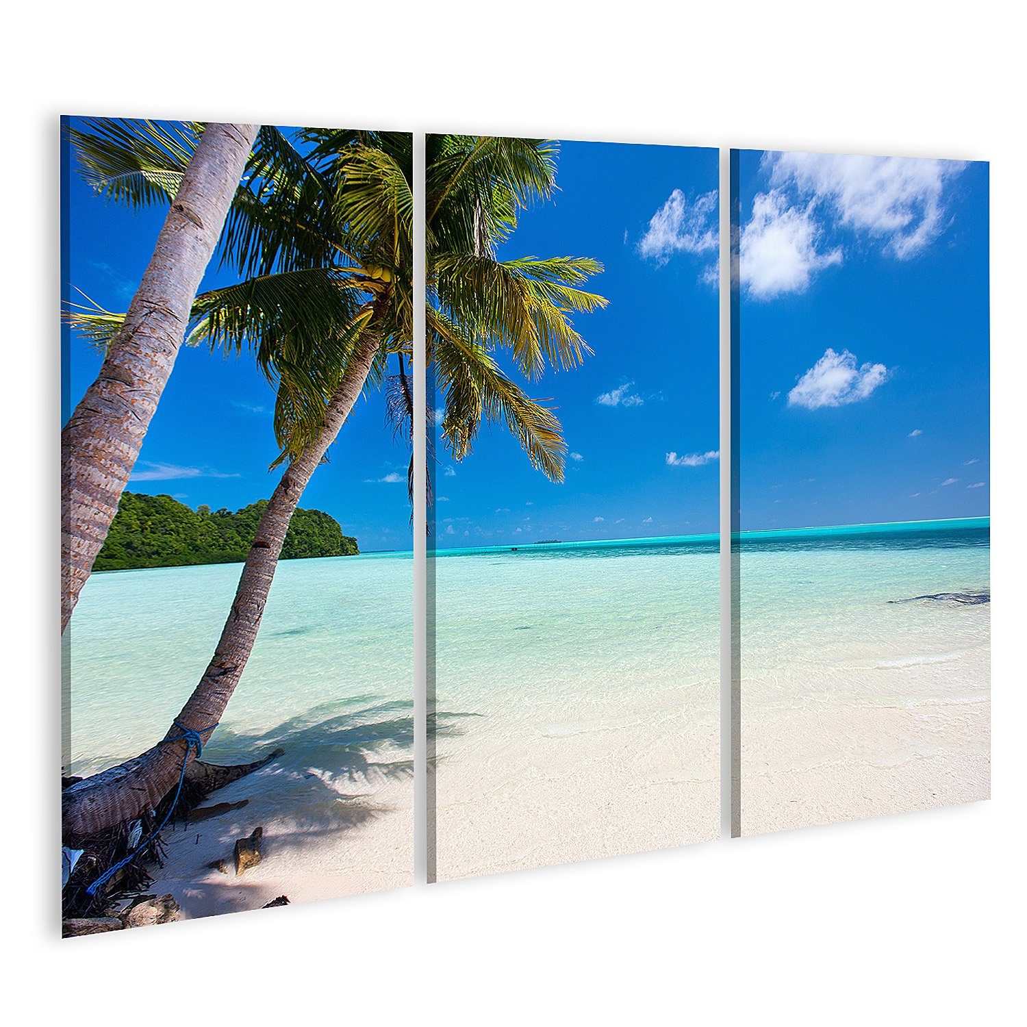 islandburner Leinwandbild »Bild auf Leinwand Schöne tropische Strand Exotische Insel Pazifik ...