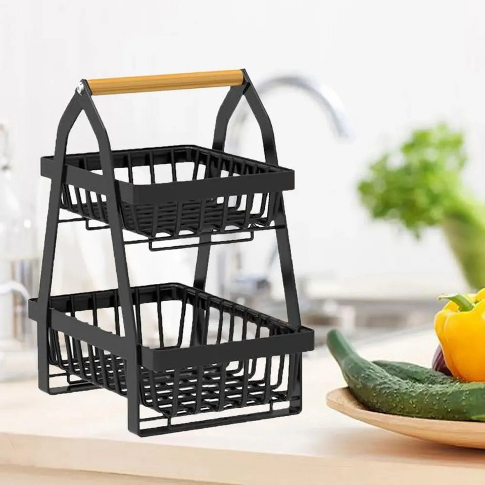 Gliese Obstschale 2 Stöckig Obstschale Abnehmbar Obst Halter Eisen