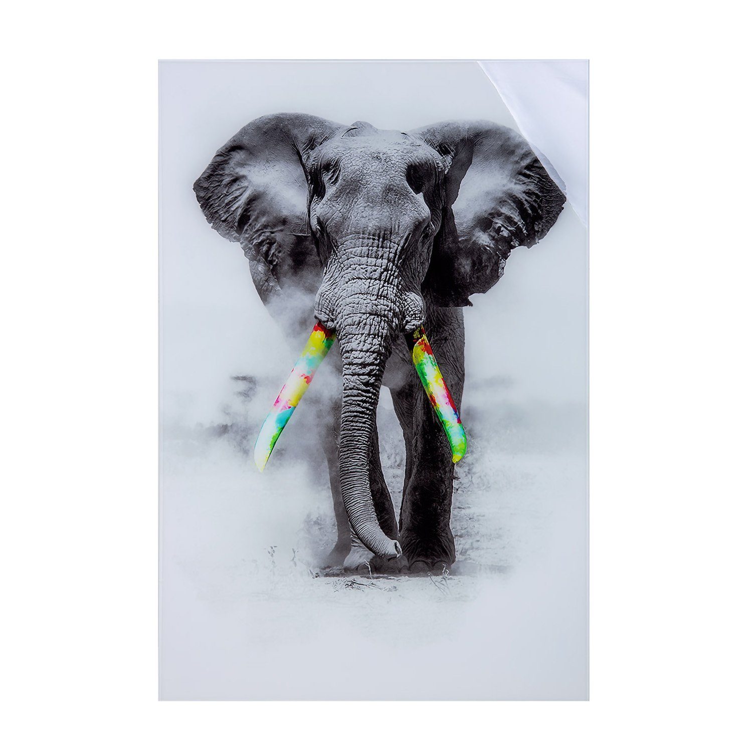 Gilde Bild Gilde Acryl Bild Elefant Grau H 120cm X B 80cm