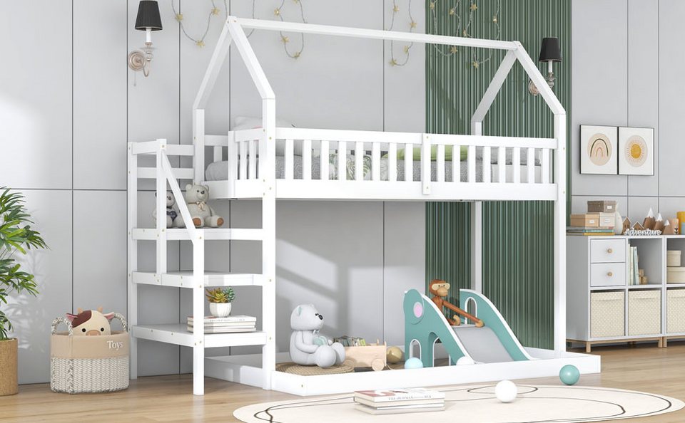 Ideasy Etagenbett Etagenbett Weiß Ecktreppe Mit Handlauf 90200cm