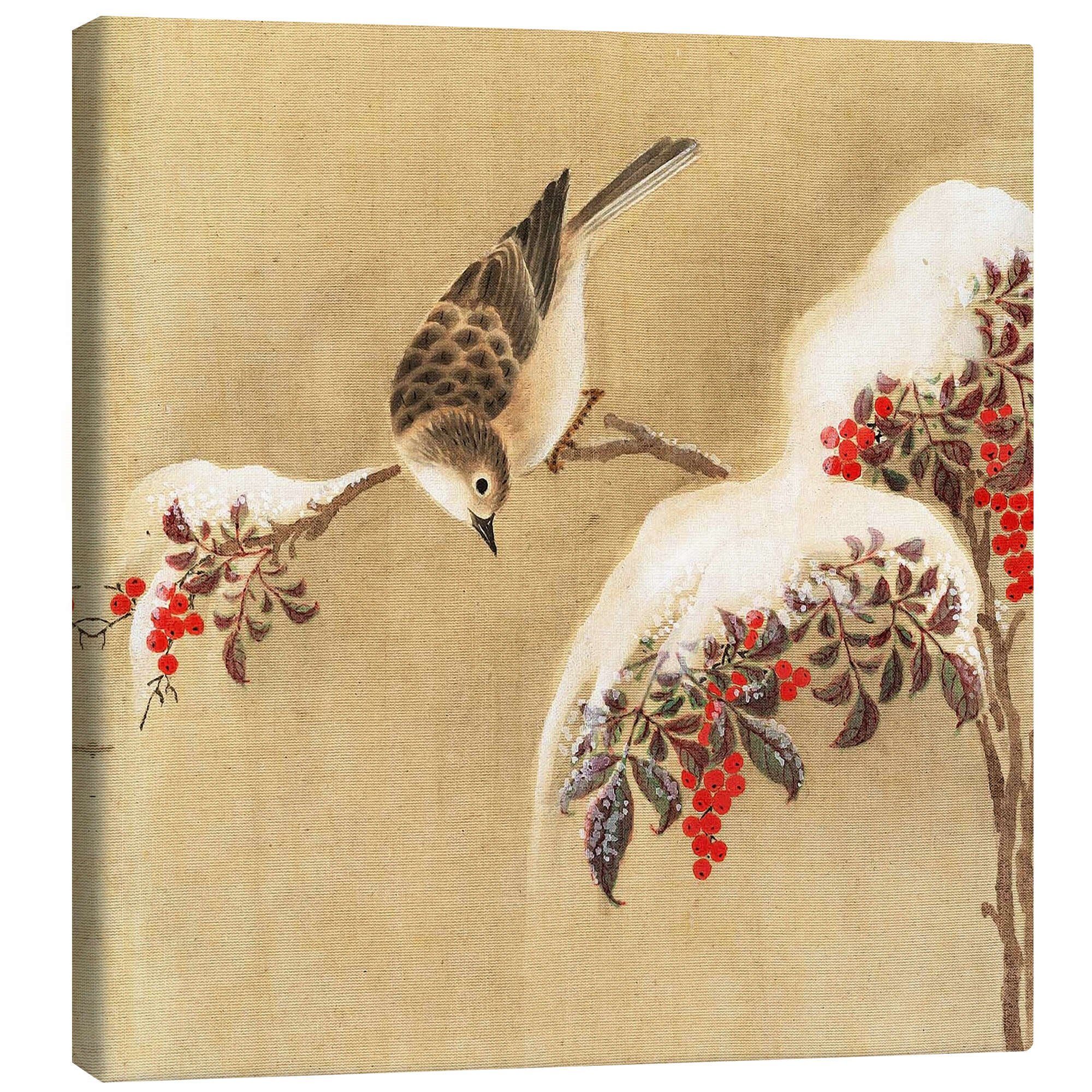 Posterlounge Leinwandbild Ohara Koson Ein Spatz Auf Einem