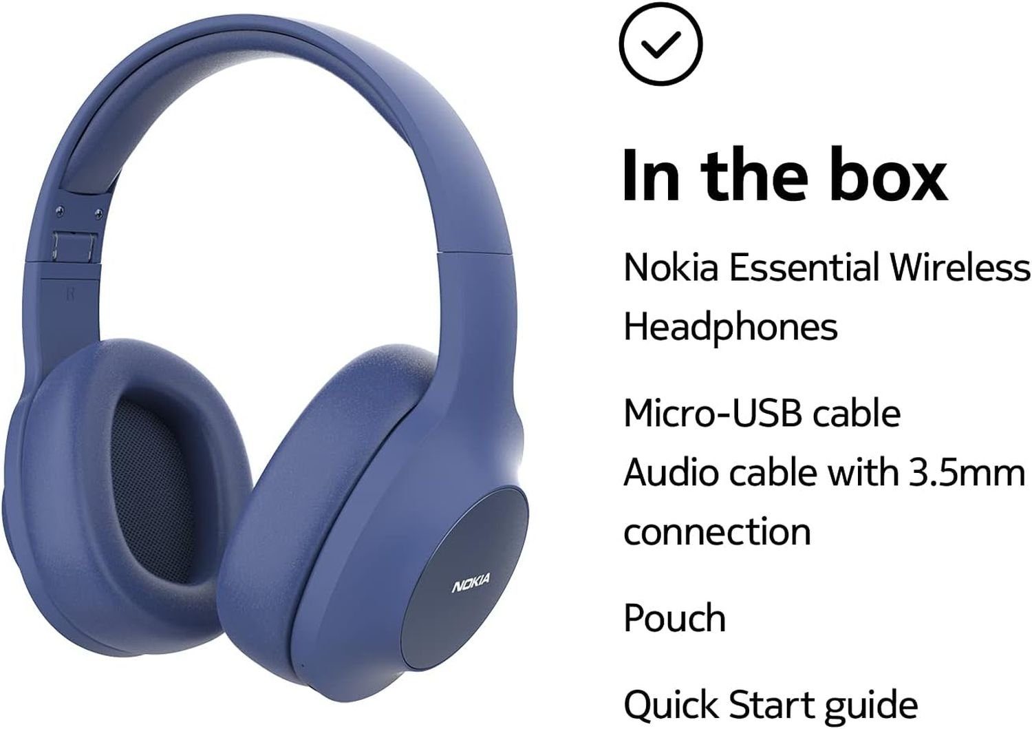 Nokia E-1200 Essential Over-Ear-Kopfhörer (Google Assistant, Siri ...