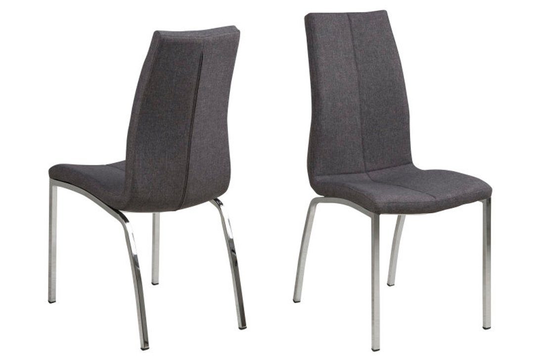 Ebuy24 Esszimmerstuhl 4er Set Amin Esszimmerstuhl In Grau Und Mit Chromg