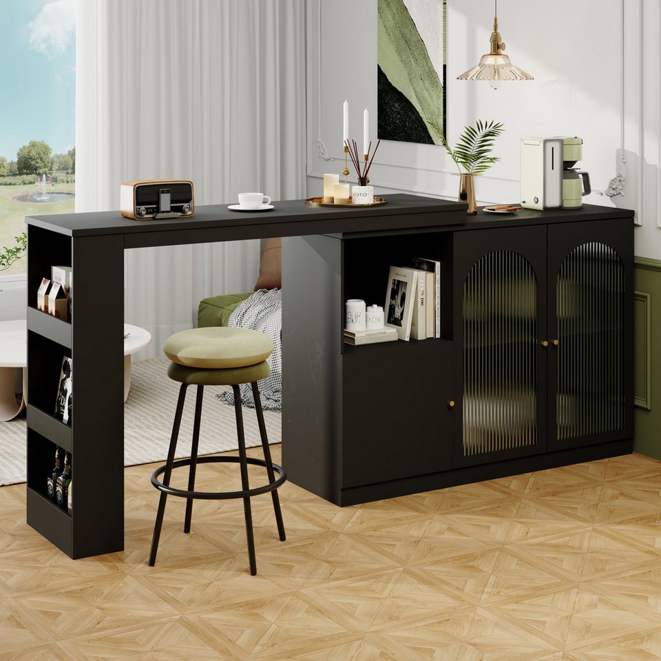 Flieks Bartisch 360° Drehbar Stehtisch Mit Sideboard Set 1 St Für