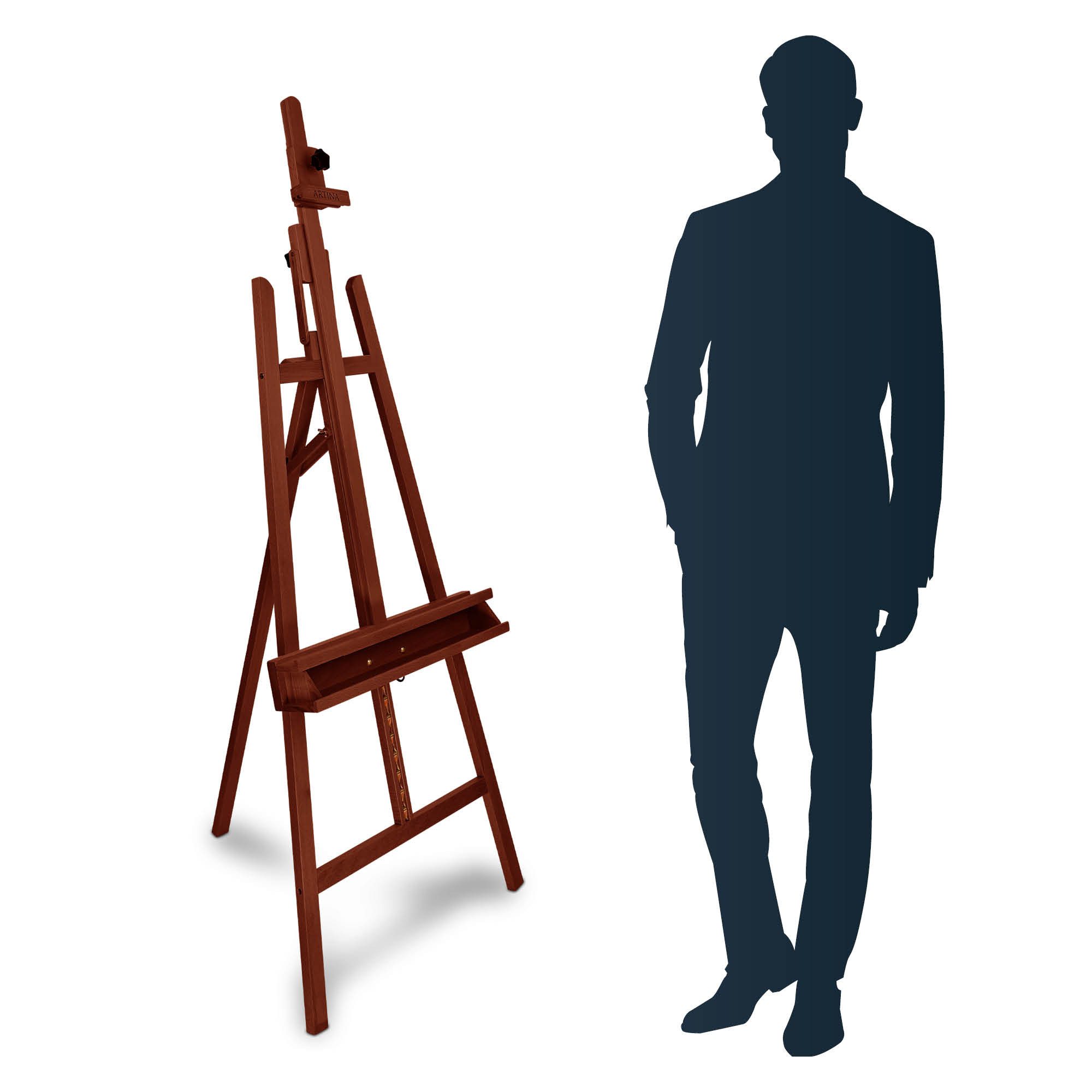 Artina Staffelei, massives, geöltes Buchenholz, höhenverstellbar ...