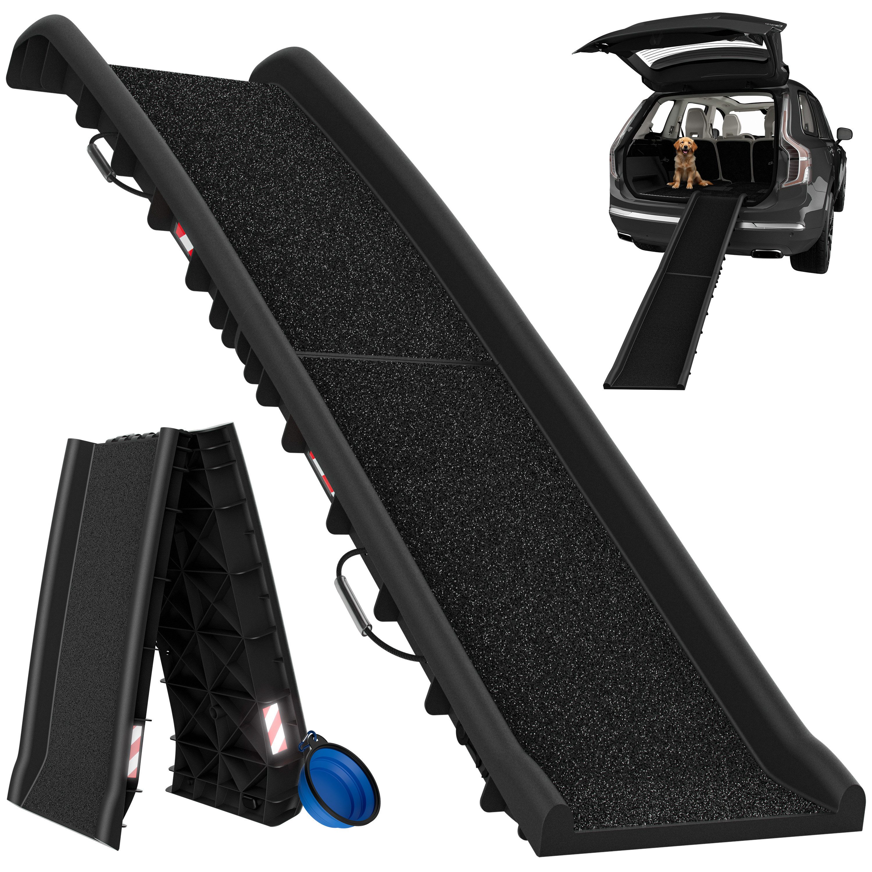 Cadoca Hunderampe, Hunderampe 90KG klappbar 156x40cm Tragegriff mit Sicherungsbügel Auto