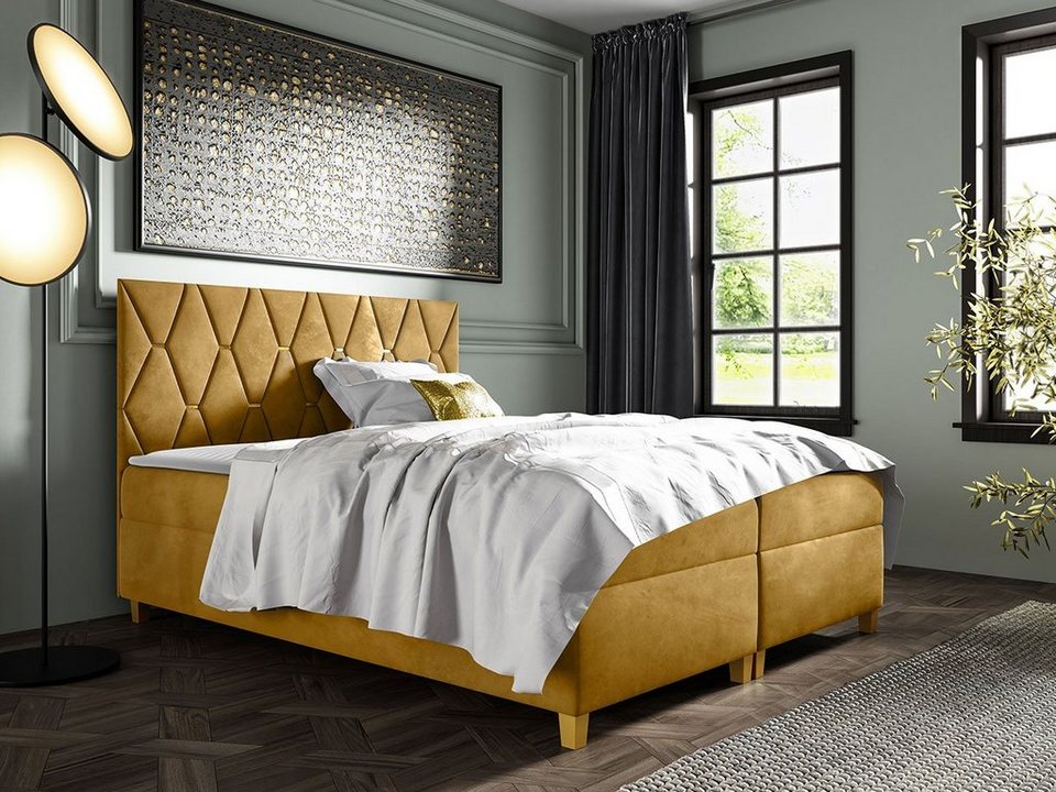 Mirjan24 Boxspringbett Inez Komplett Set Mit Hauptmatratze Topper