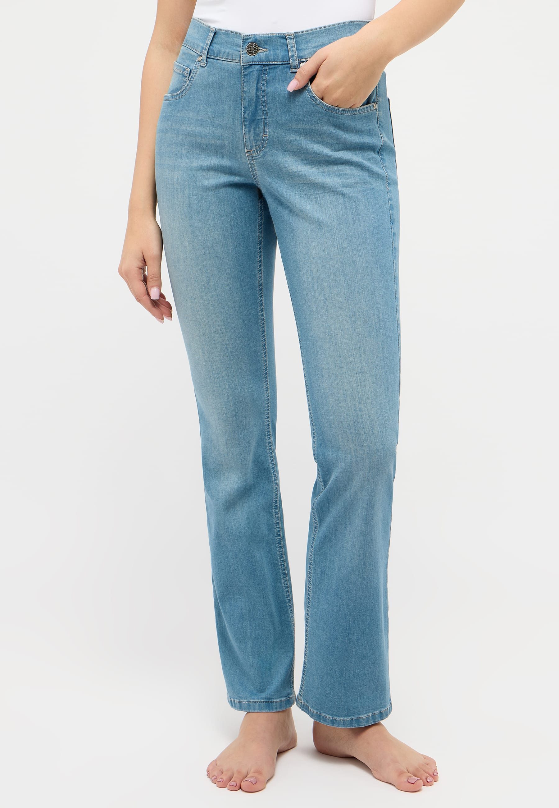 ANGELS Bootcut-Jeans Jeans Leni mit elastischem Denim