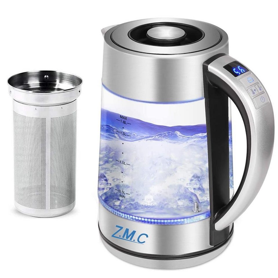 ZMC Wasserkocher Wasserkocher Glas mit Temperaturwahl 1,8 Liter ... ZMC Wasserkocher Wasserkocher Glas mit Temperaturwahl 1,8 Liter ...