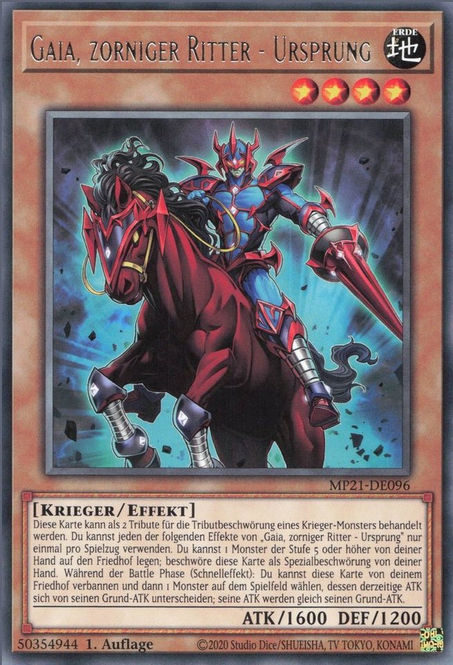 Recollectibles Sammelkarte Yugioh Karte Gaia Zorniger Ritter