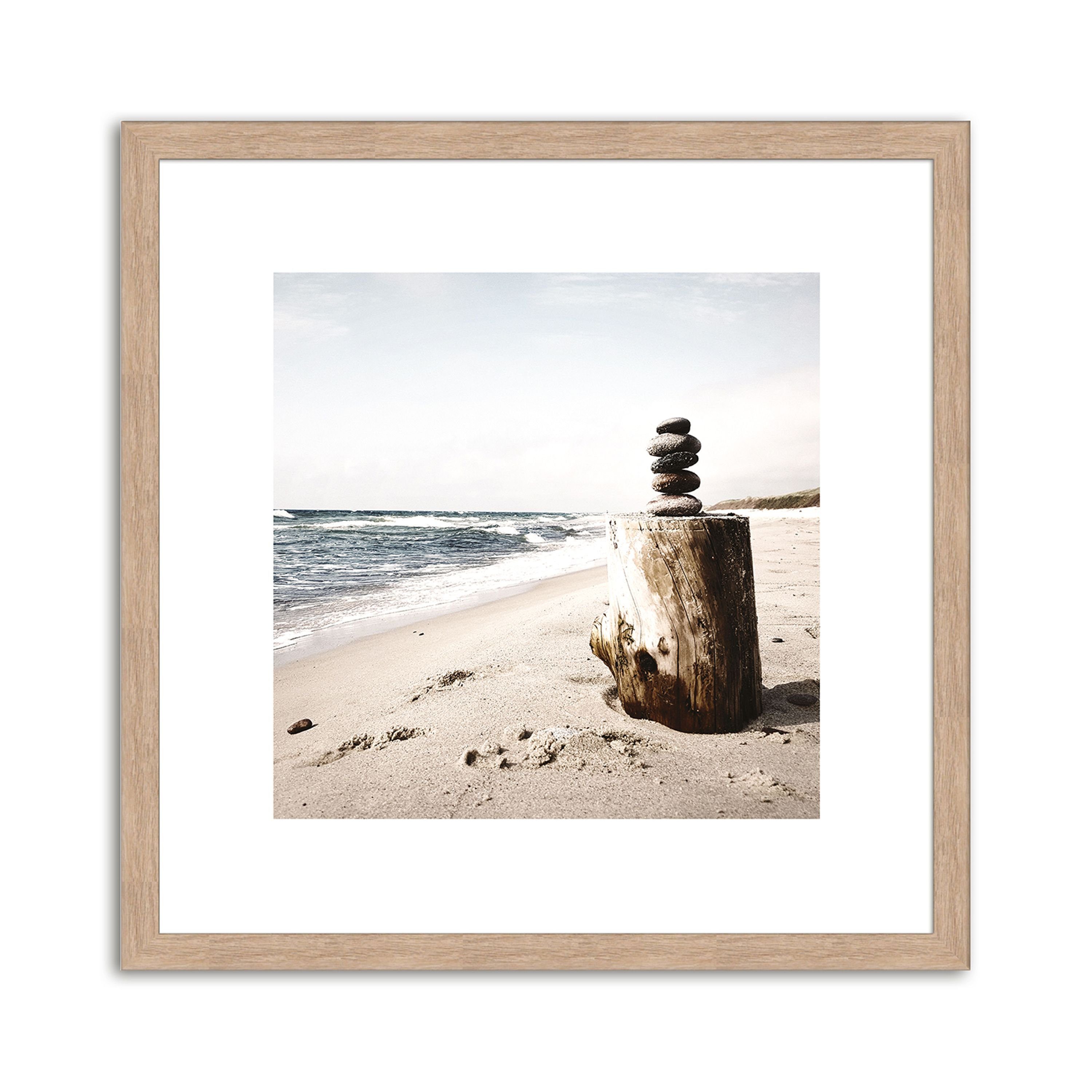 artissimo Bild mit Rahmen Bild gerahmt 30x30cm / Design-Poster inkl. Holz-Rahmen / Wandbild ...