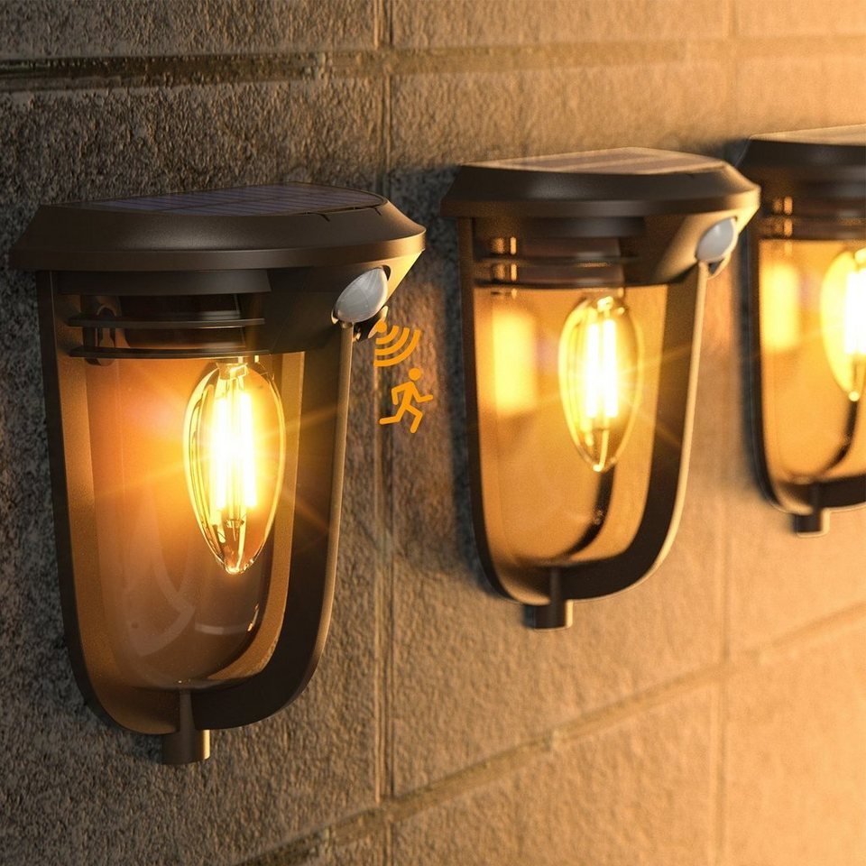 Elegear Led Gartenleuchte Solarleuchte Mit Bewegungsmelder 2stück