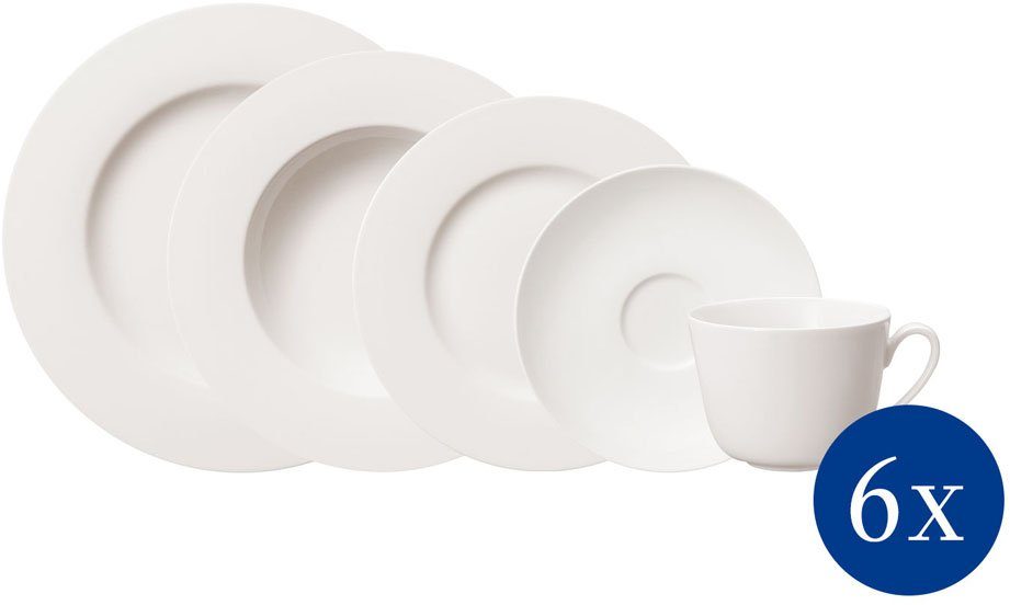Villeroy & Boch Geschirr-Set »Twist White Basic« (30-tlg), Porzellan, schlicht und elegant ...