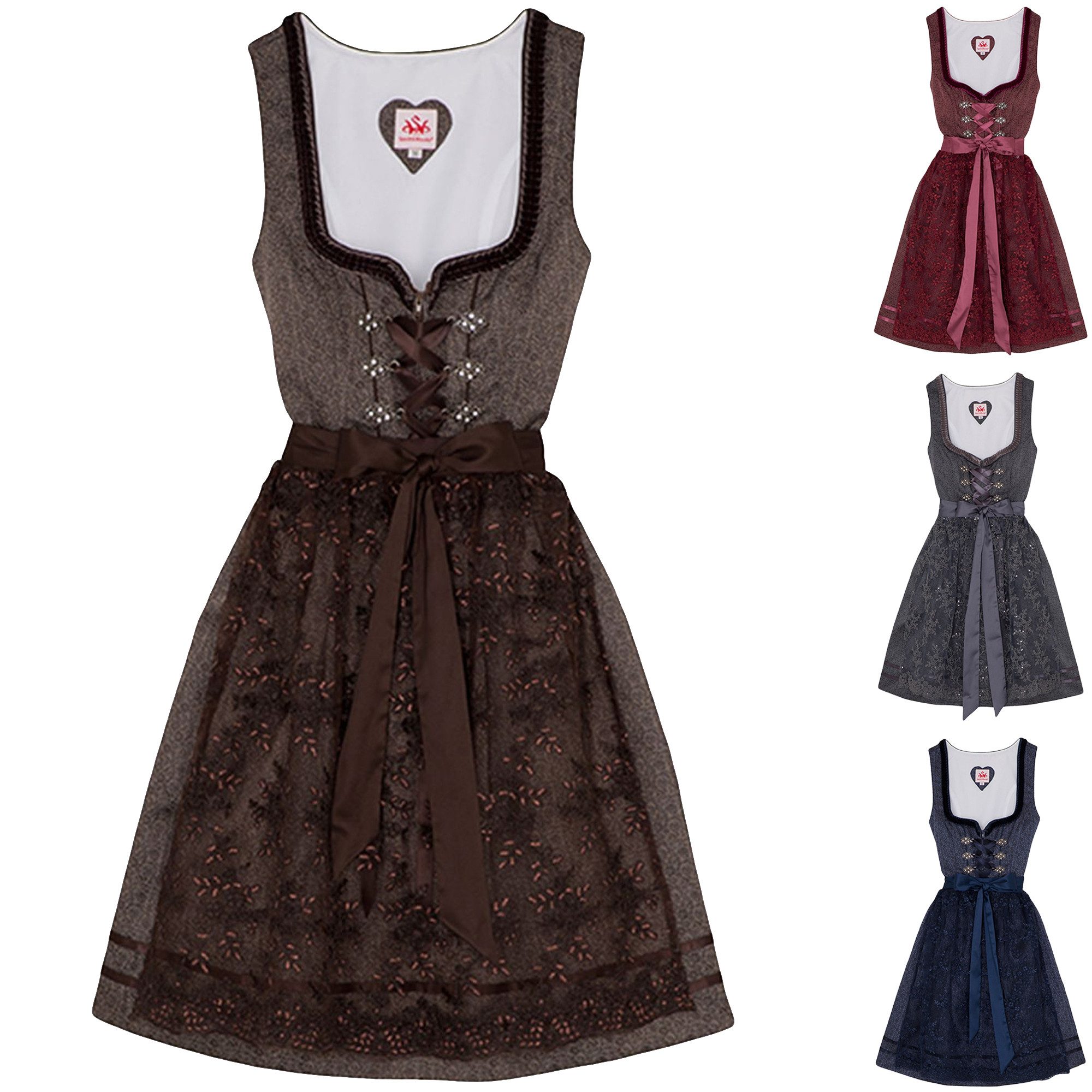 Spieth & Wensky Dirndl Bea Dirndl Dirndl Bea 2-teiliges Midi-Dirndl Kleid Dirndl Trachtenkleid kurz
