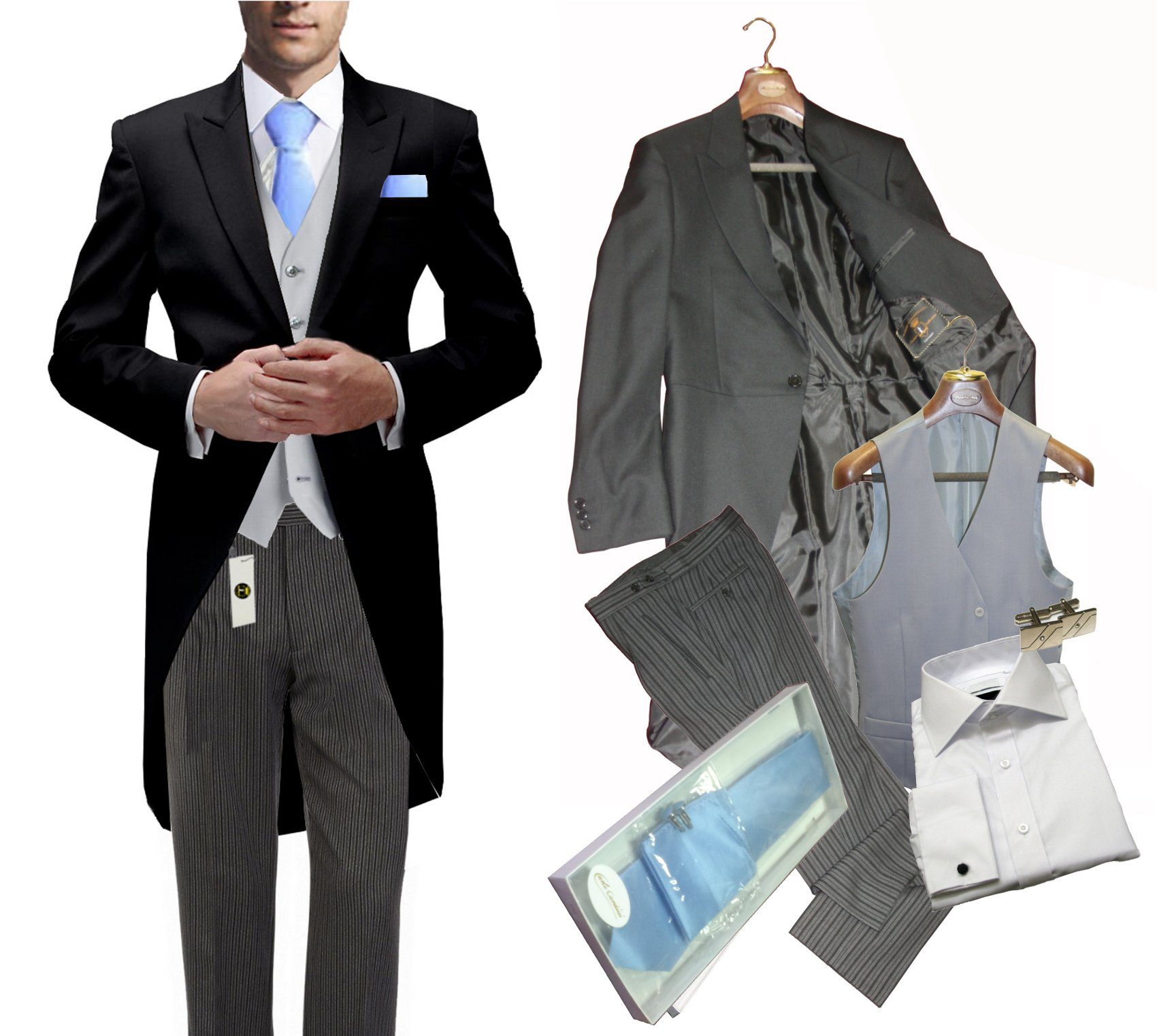 Freiherr von Falkenhausen Anzug Cut / Cutaway Anzug als Stresemann ...