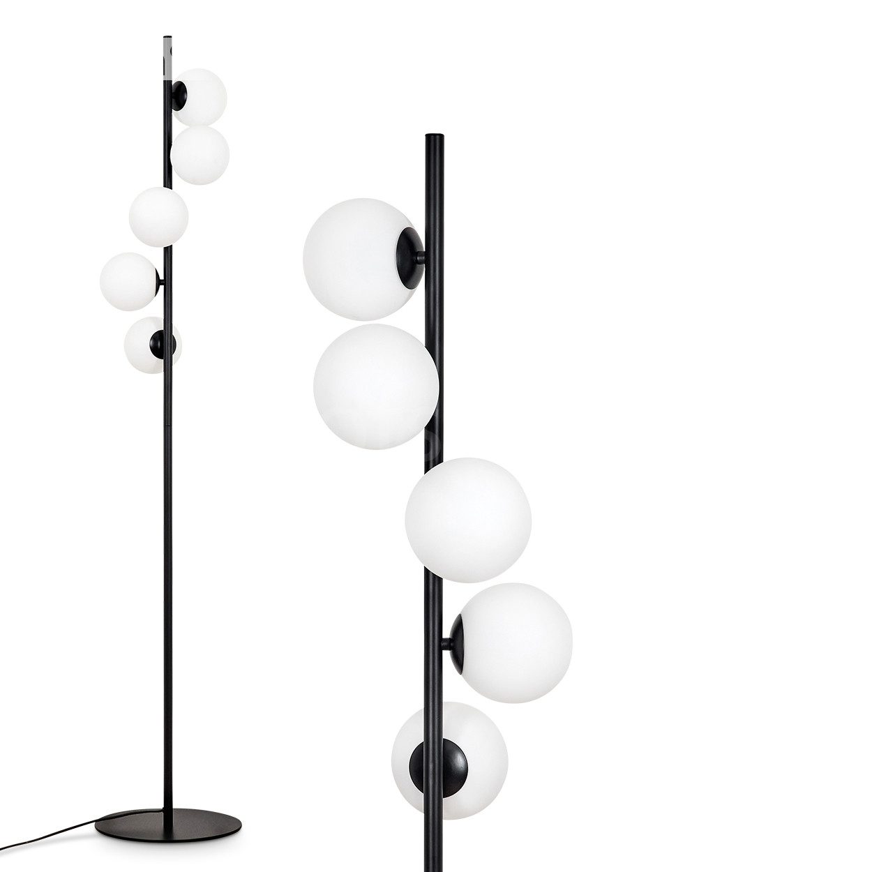 Hofstein Stehlampe Stehlampe Aus Metallglas In Schwarzweiß Ohne